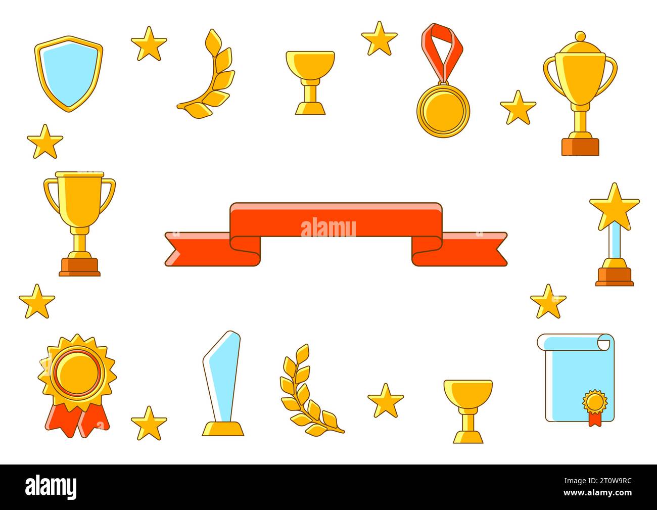 Awards and trophy background. Reward items for sports or corporate ...