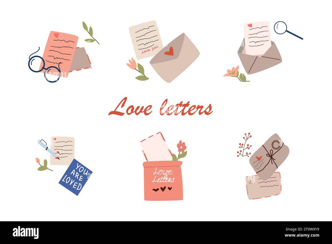 Envelopes, postcards and letters top view Stock Vector Image & Art - Alamy