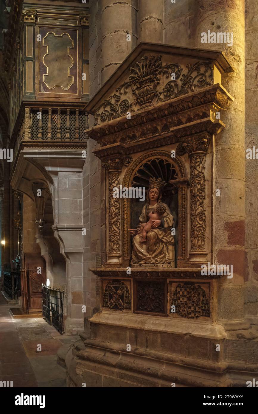 Our Lady of Milk altarpiece with the Virgin and Child in alabaster ...