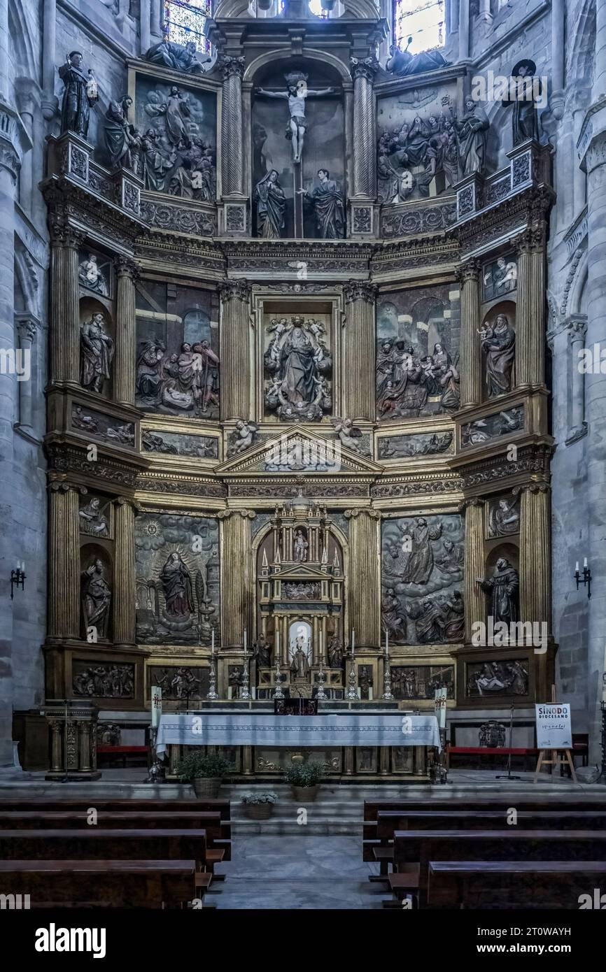 Altarpiece inside the cathedral of Santa María, museum of the city of ...