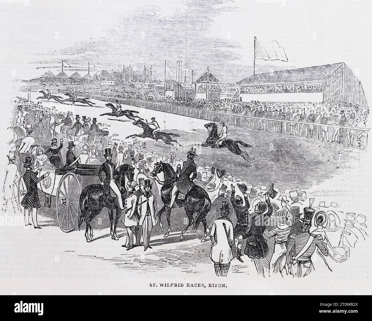 August 1844. St. Wilfrid's Feast Day Races at Ripon Racecourse. Black ...