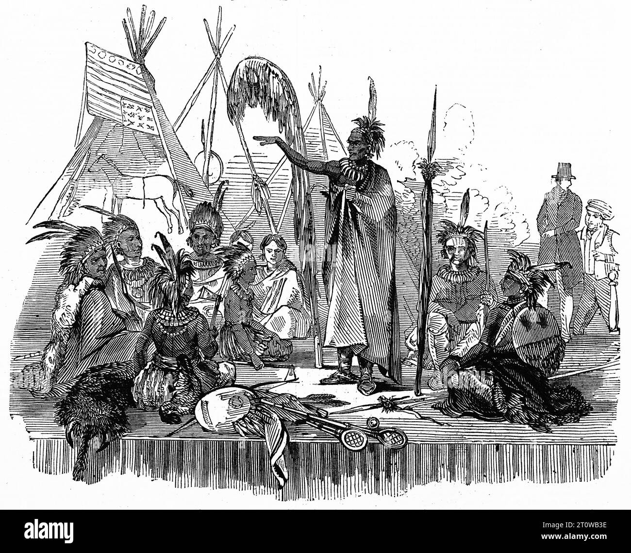 Encampment of Ioway Indians, Lord's Cricket Ground. The welcome speech ...