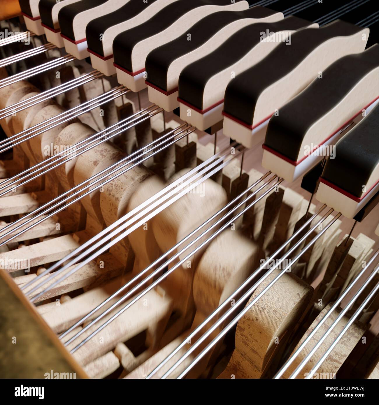 A picture of the piano hammers that are crucial component of the piano ...