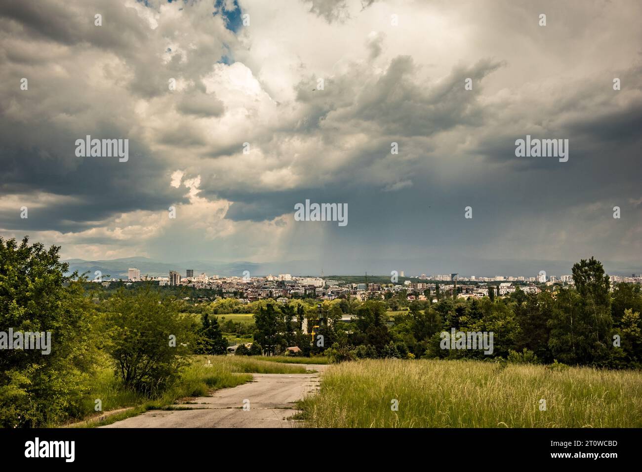 Panoramic perspective of some of the Southern districts Sofia, the ...