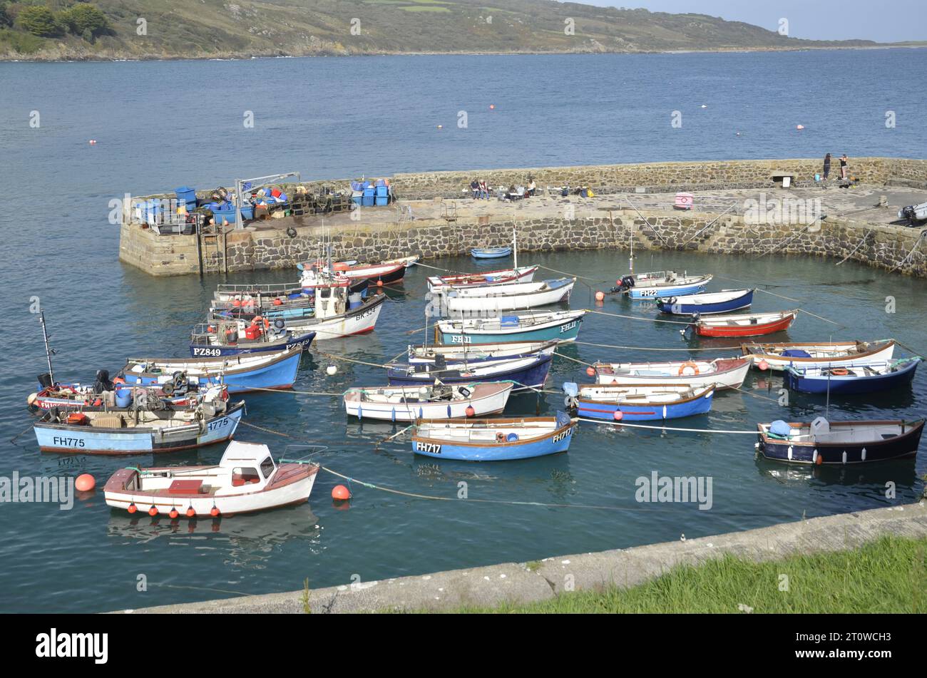 The harbour at the Cornish coastal village of Coverack Stock Photo - Alamy