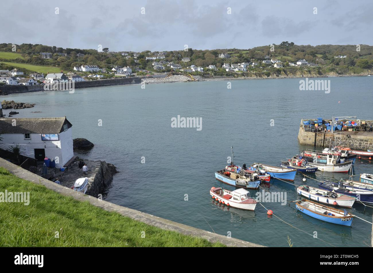 The harbour at the Cornish coastal village of Coverack Stock Photo - Alamy