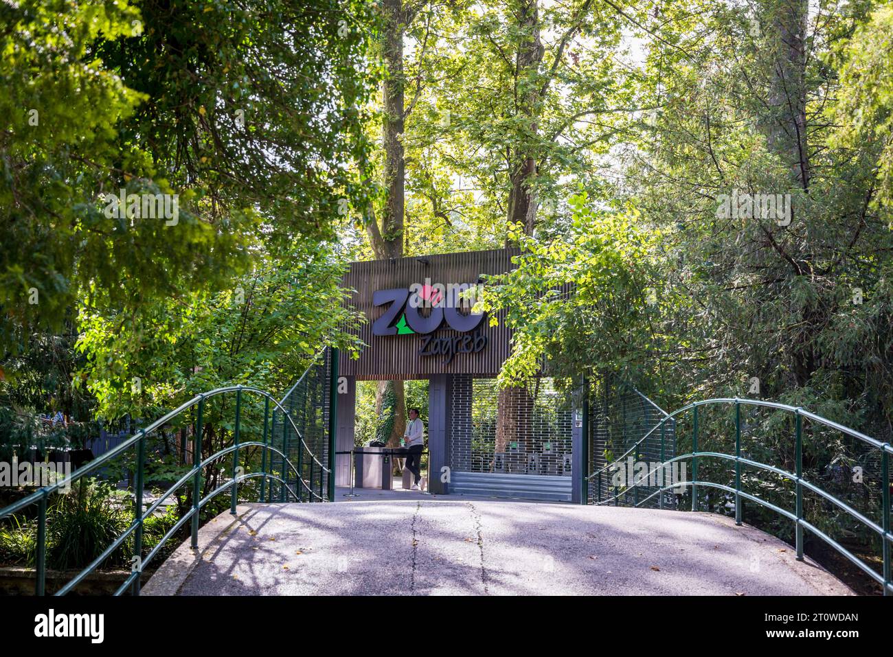 Main entrance to Zagreb Zoo in the Maksimir Park, the oldest public ...