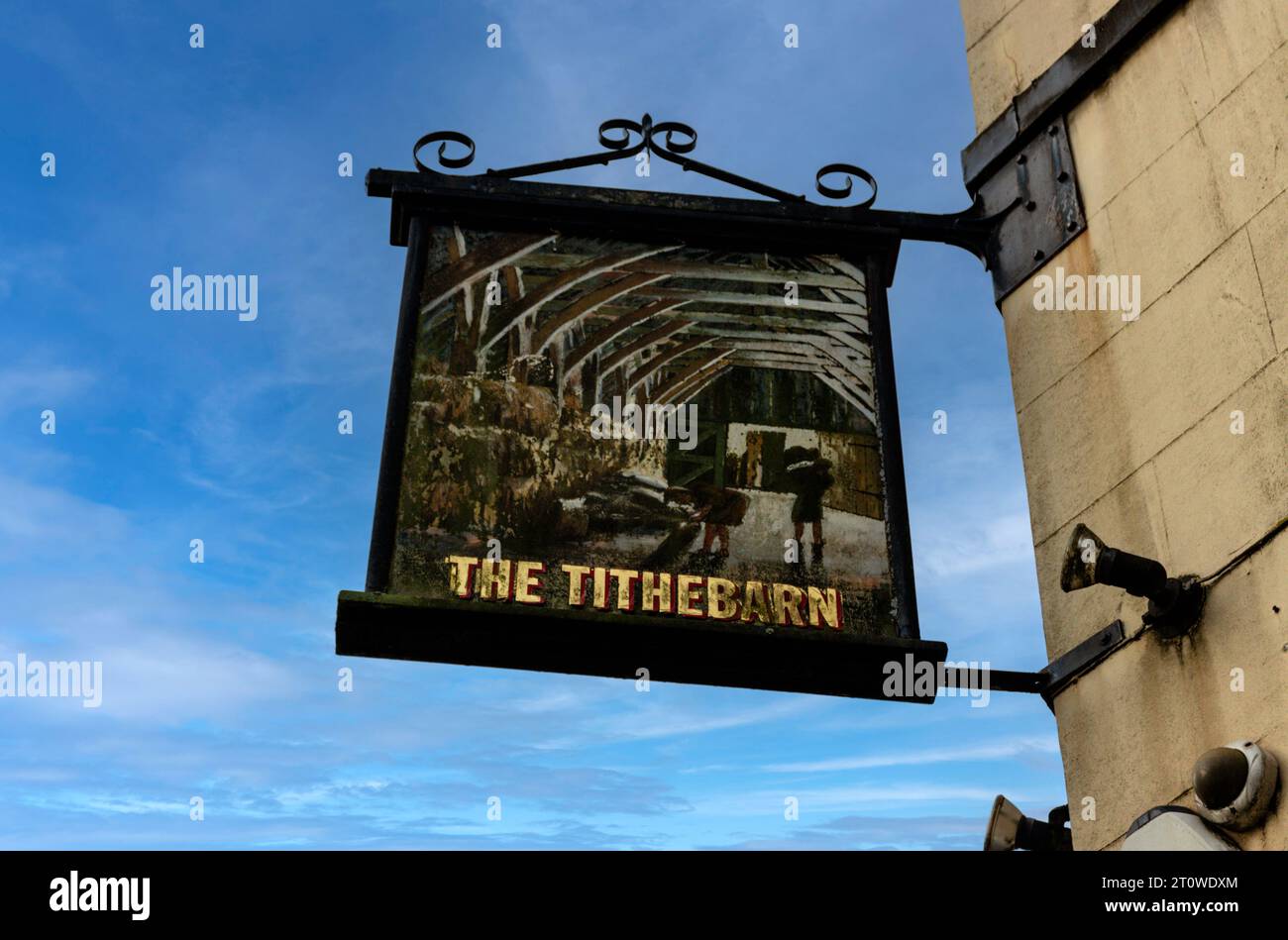 The Tithebarn pub sign. Lord Street, Preston Stock Photo - Alamy