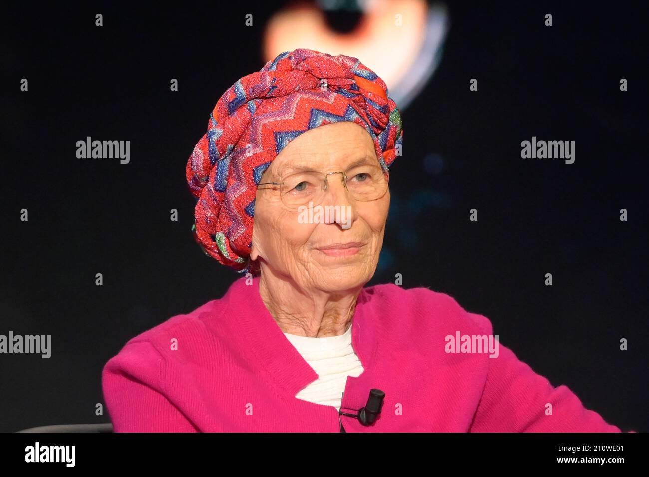Emma Bonino attends the third episode of Rai tv program Belve at ...