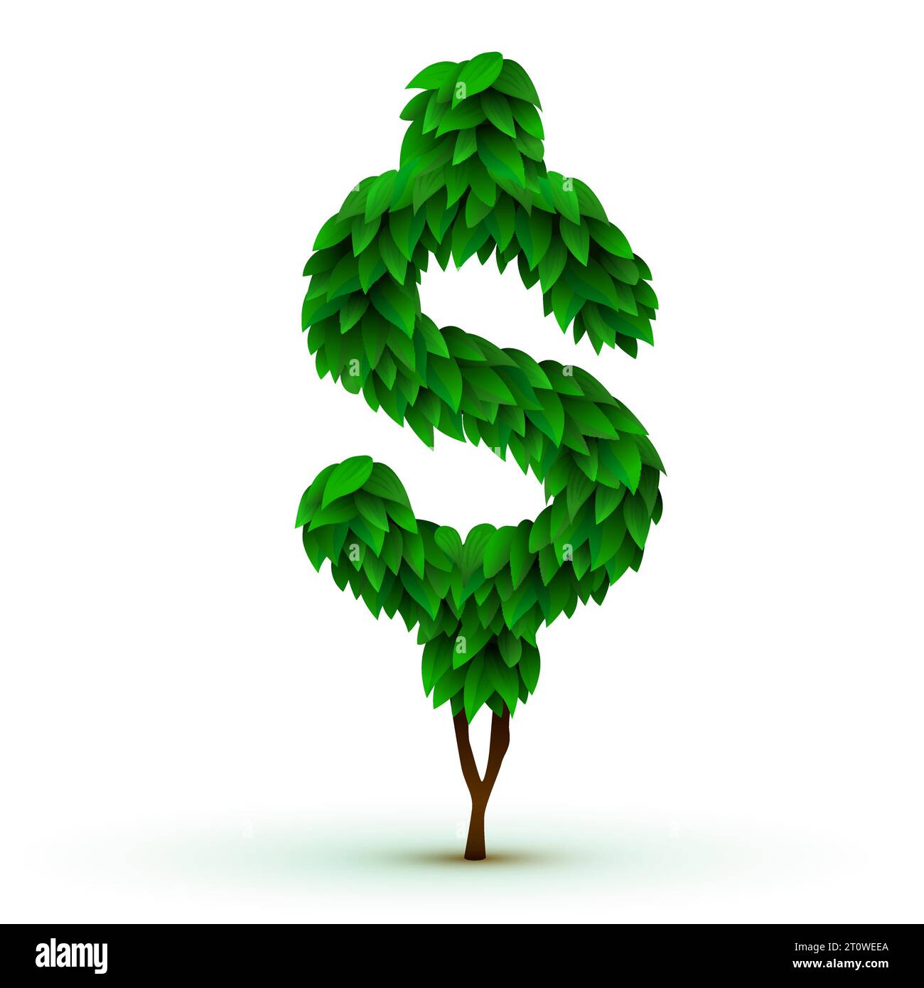 Dollar sign made from leaves. Concept of business and investment ...
