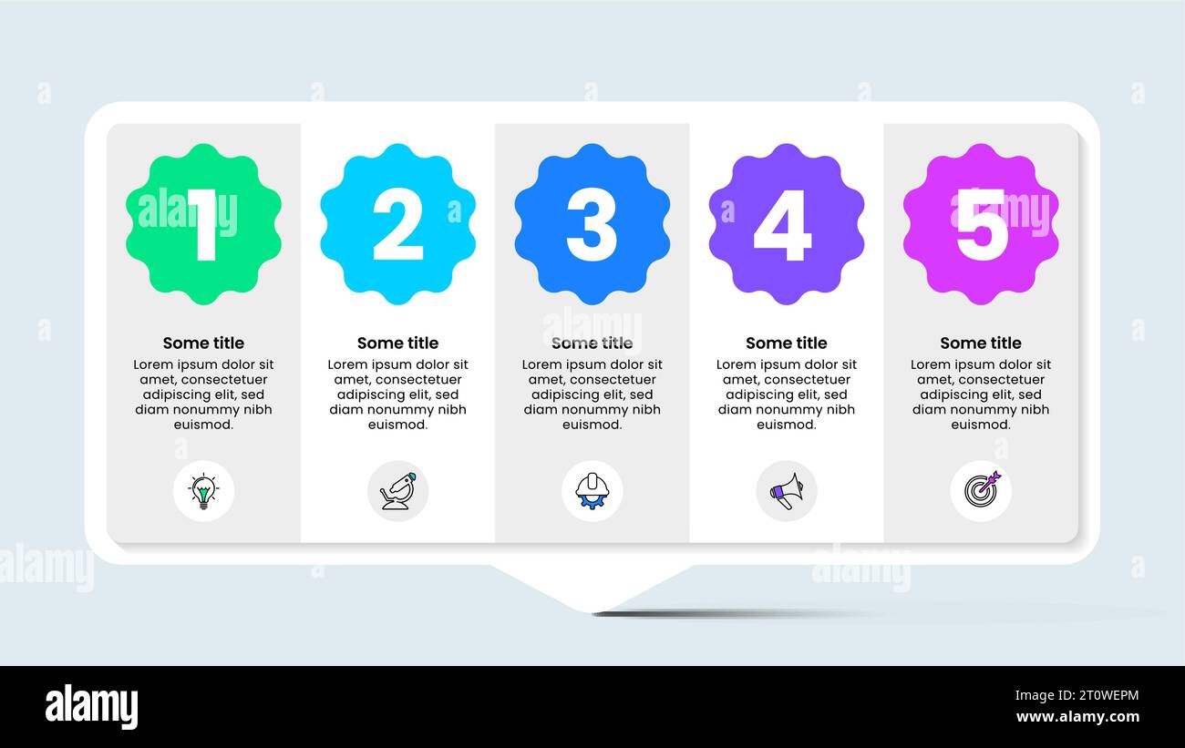 Infographic template with icons and 5 options or steps. Standing banner ...