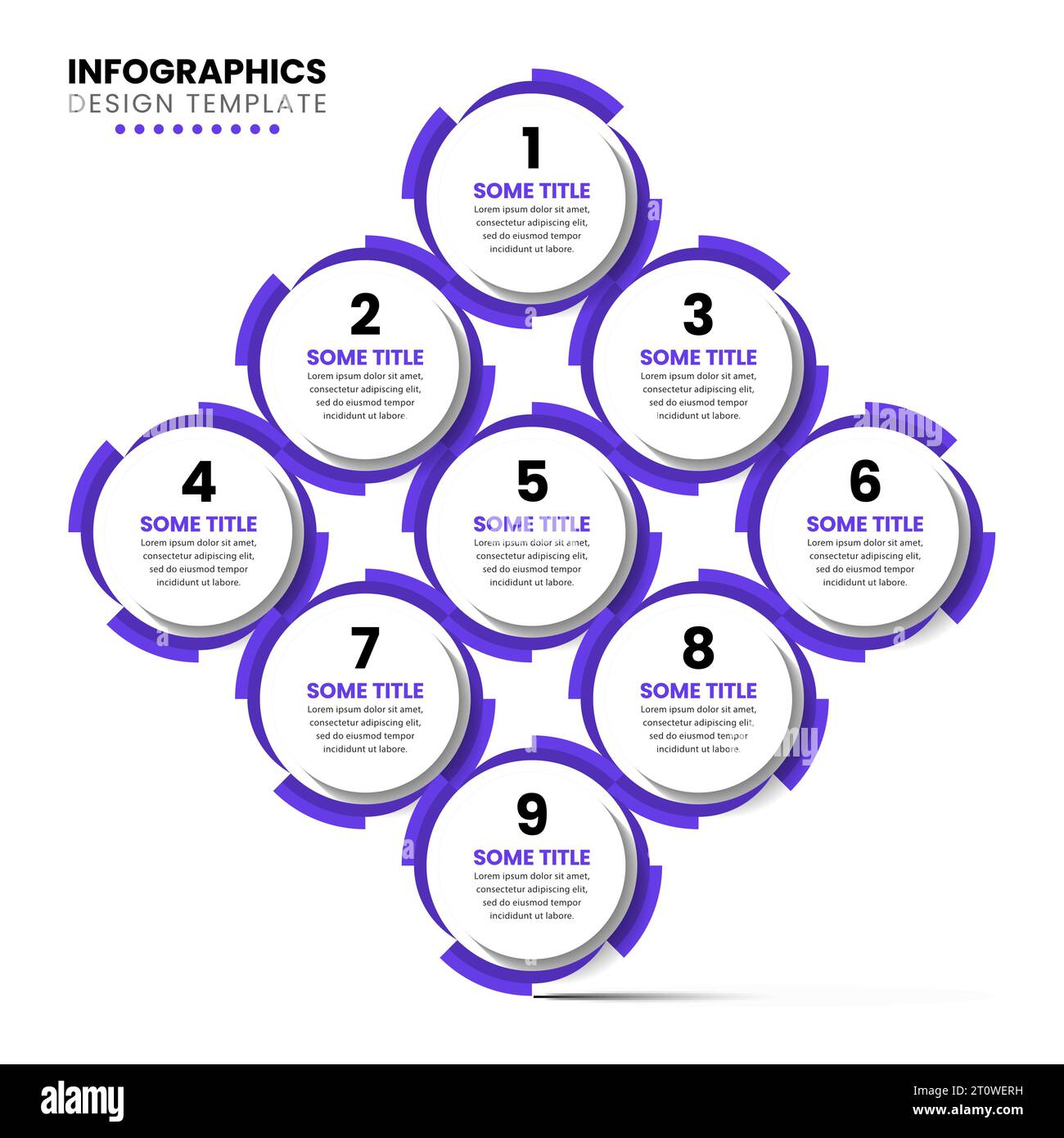 Infographic template with icons and 9 options or steps. Can be used for workflow layout, diagram ...