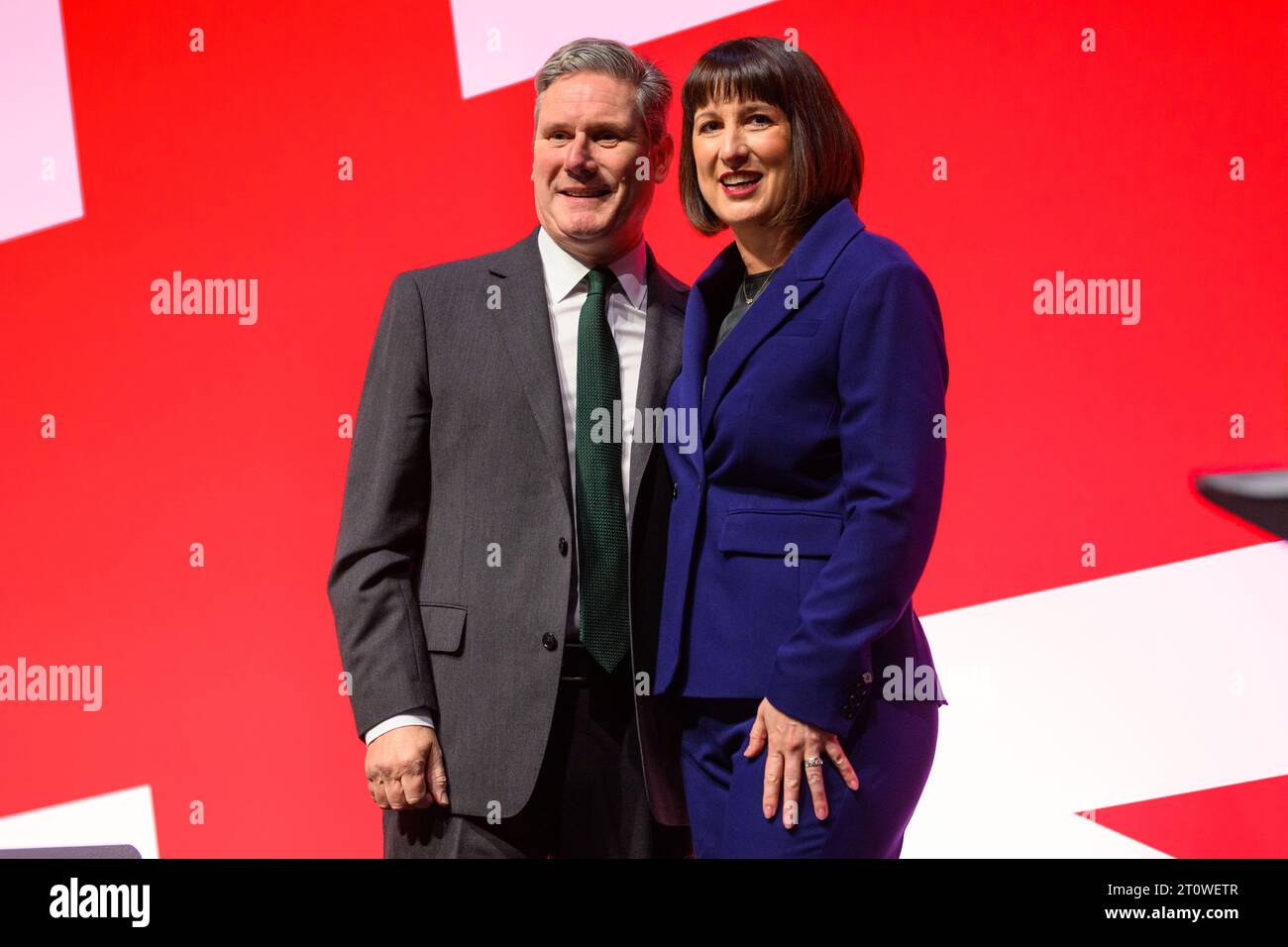 London, UK. 9 October 2023. Sir Keir Starmer MP and Rachel Reeves MP ...