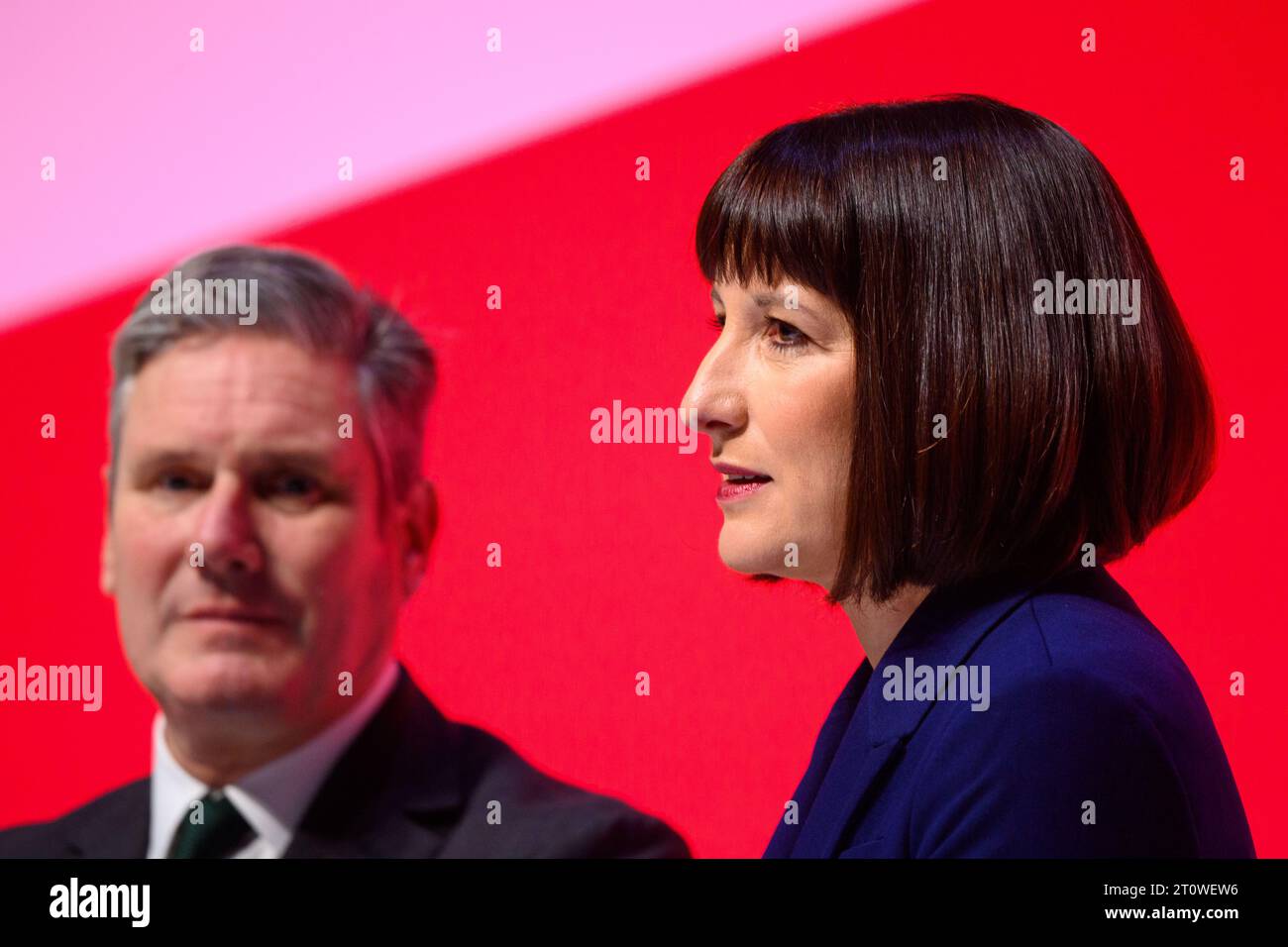 London, UK. 9 October 2023. Sir Keir Starmer MP and Rachel Reeves MP ...
