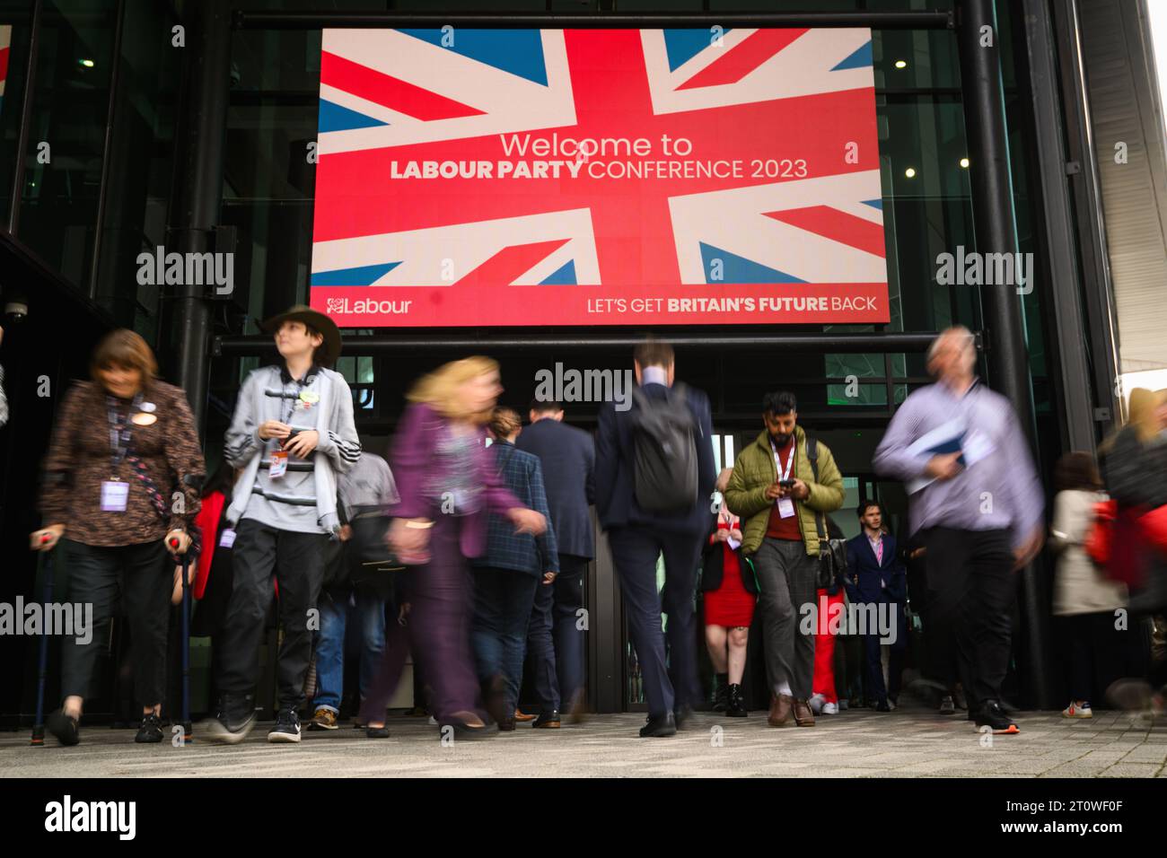London, UK. 9 October 2023. Atmosphere during the Labour Party ...