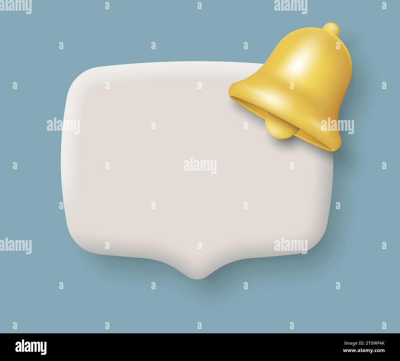 Reminder notification chat bubble with bell isolated on white ...