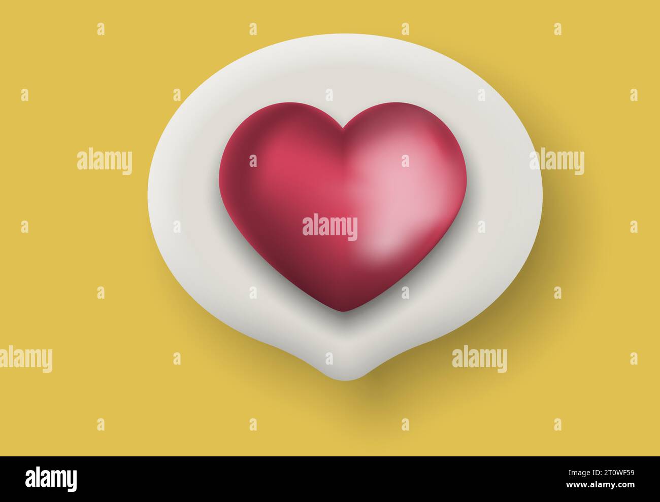 Push notice alert with heart icon isolated on white background. Vector ...