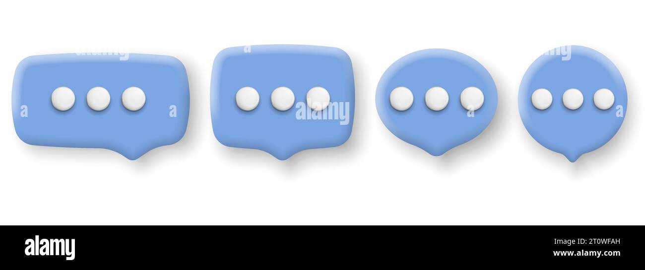 Set of four 3D speech bubble icons isolated on white background. Vector ...