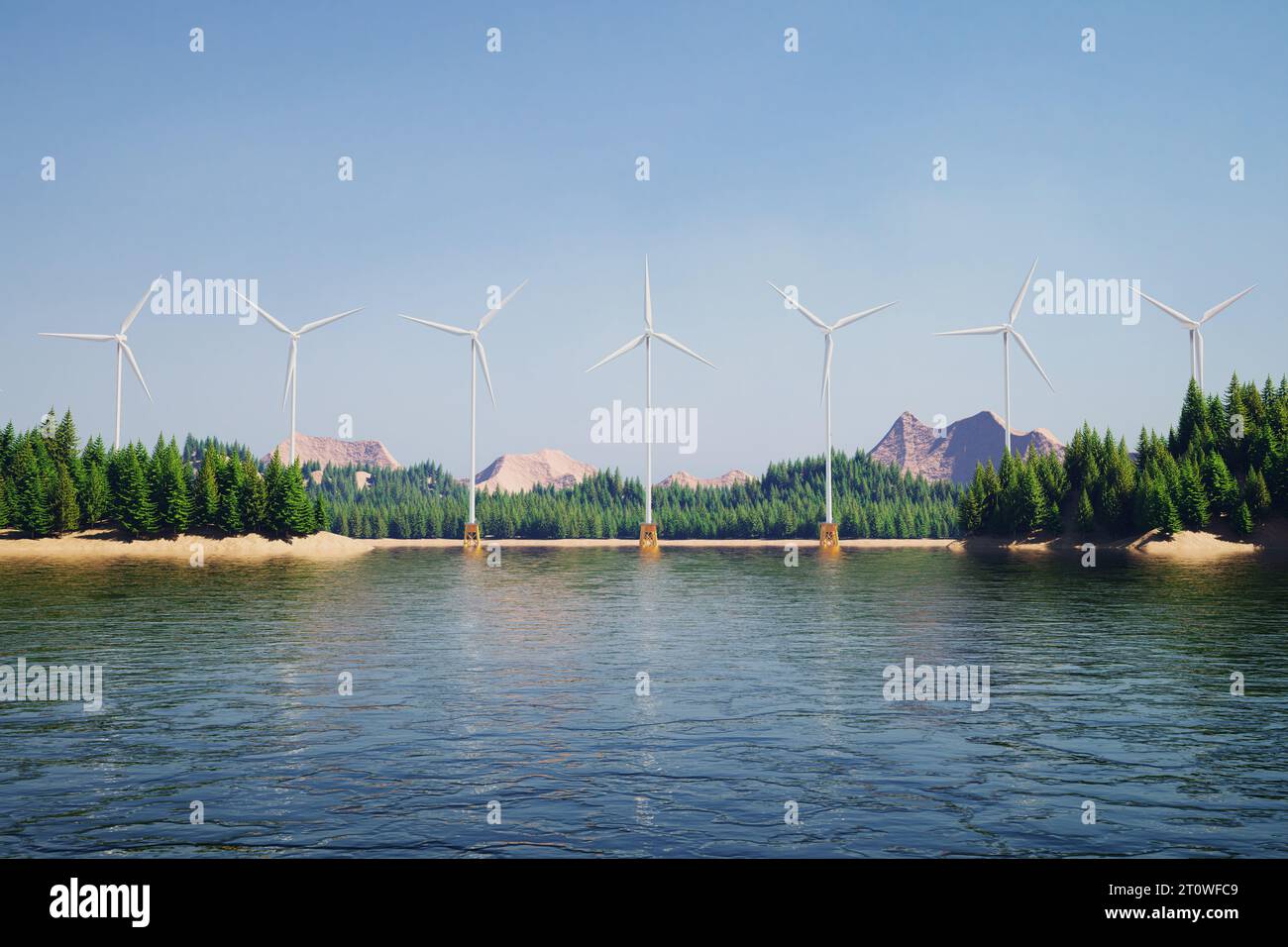 Offshore Wind turbine farms produce electricity from the force of the ...