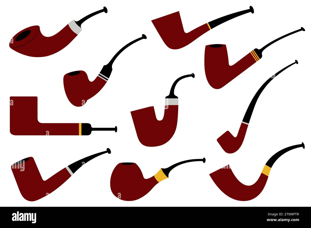 Illustration of different smoking pipes isolated on white Stock Photo ... Illustration of different smoking pipes isolated on white Stock Photo ...