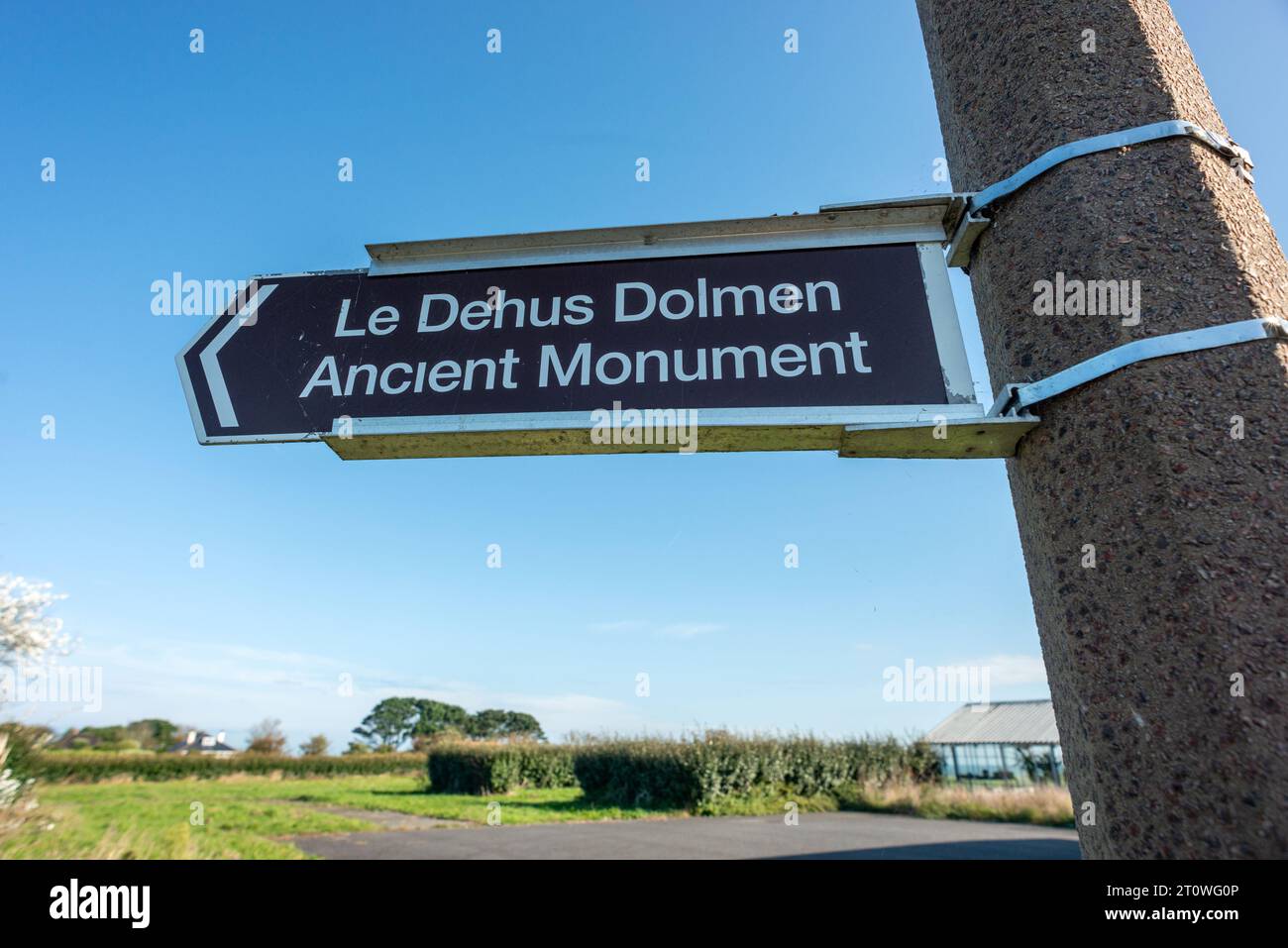 Guernsey, October 1st 2023: Le Dehus Dolmen ancient monument Stock ...