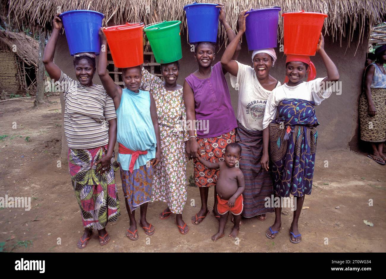 Liberia; women doing a traditional waterdance or raindance Stock Photo ...