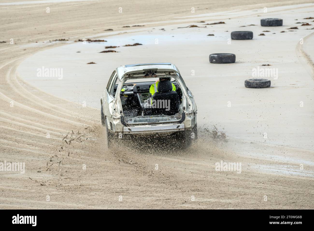 Guernsey, October 1st 2023: Banger racing on Chouet Beach Stock Photo ...