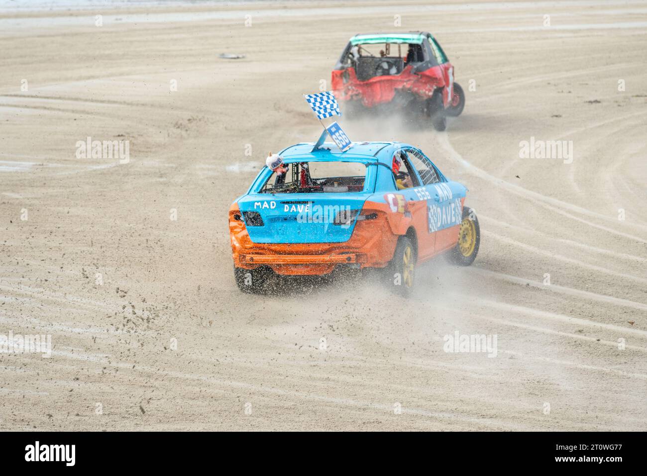 Guernsey, October 1st 2023: Banger racing on Chouet Beach Stock Photo ...