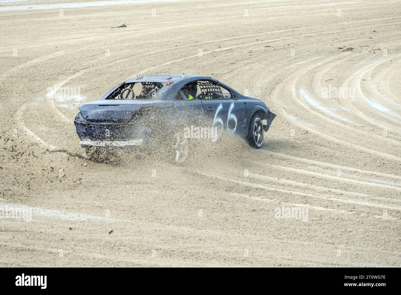 Guernsey, October 1st 2023: Banger racing on Chouet Beach Stock Photo ...
