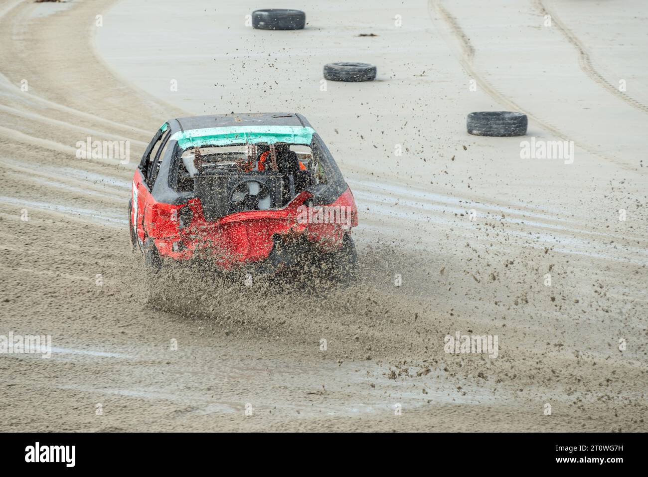 Guernsey, October 1st 2023: Banger racing on Chouet Beach Stock Photo ...