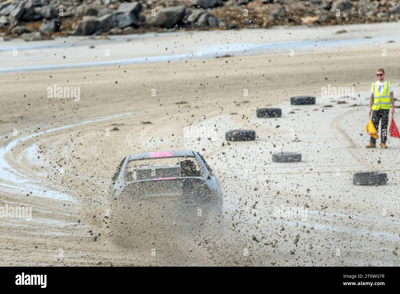 Guernsey, October 1st 2023: Banger racing on Chouet Beach Stock Photo ...