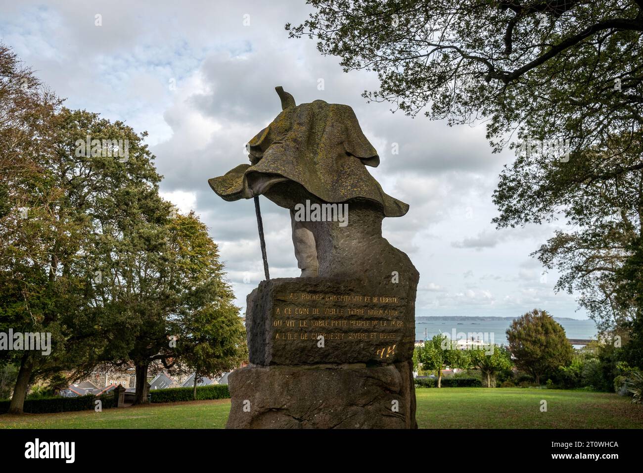 Guernsey, October 4th 2023: Victor Hugo statue in St Peter Port Stock ...