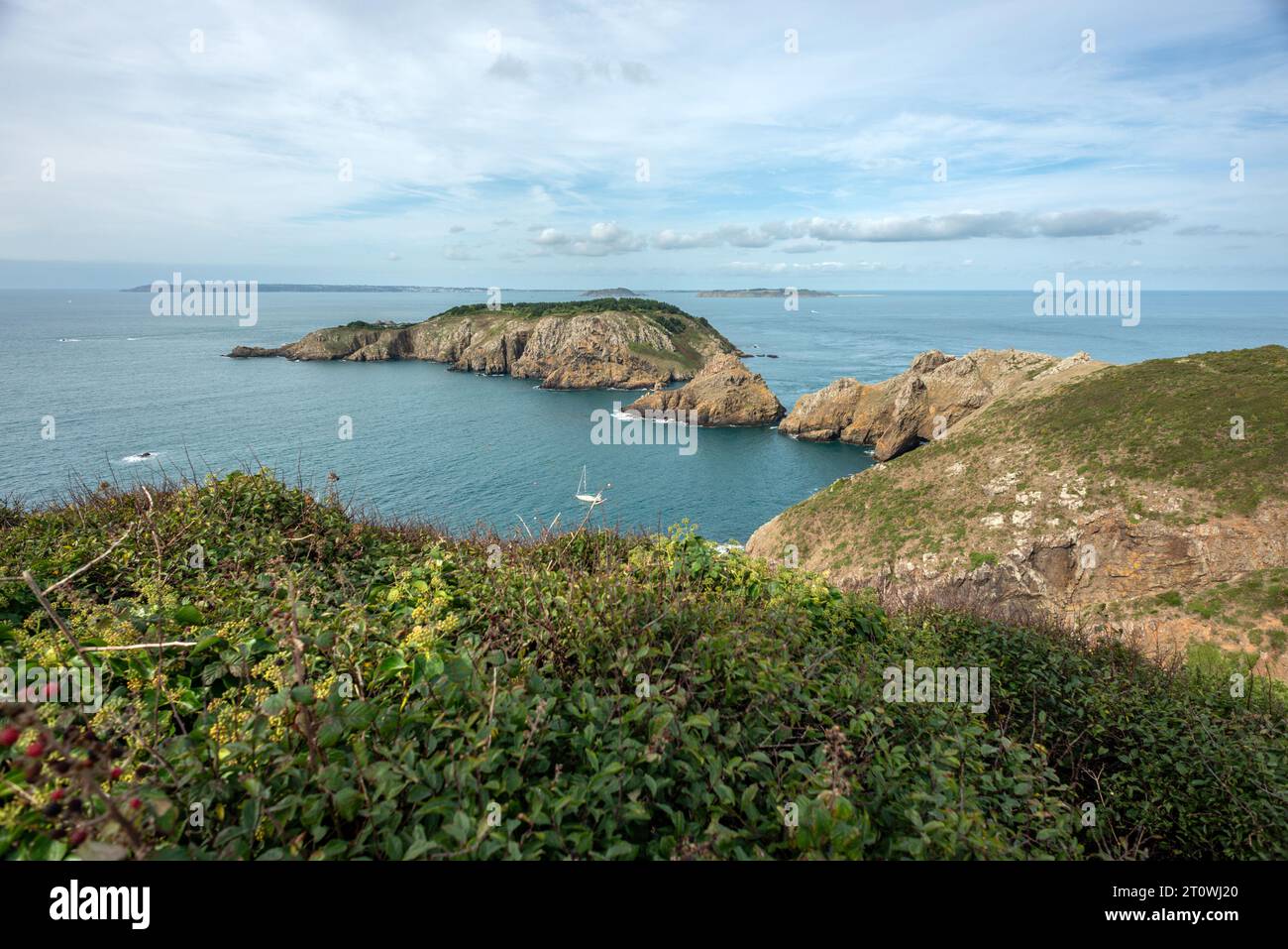 Guernsey, October 5th 2023: View of Brecqhou Island from Sark Stock ...