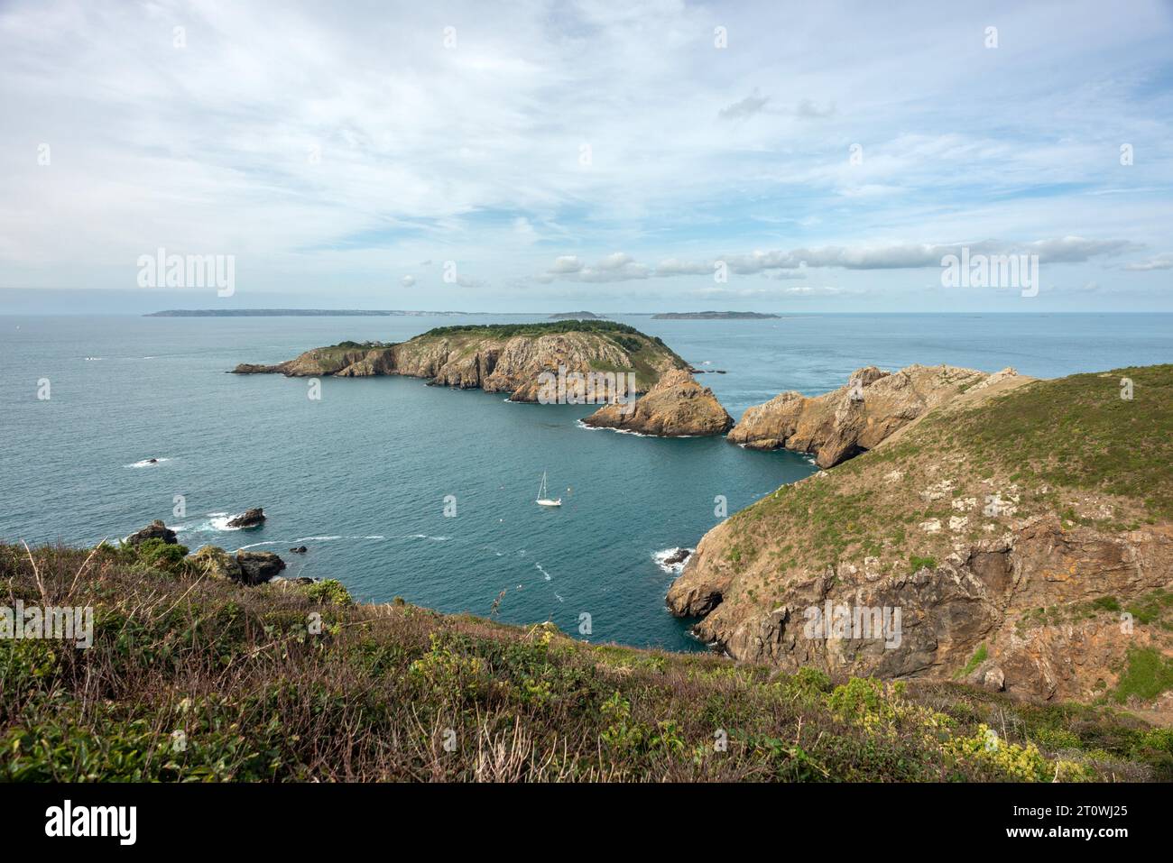 Guernsey, October 5th 2023: View of Brecqhou Island from Sark Stock ...