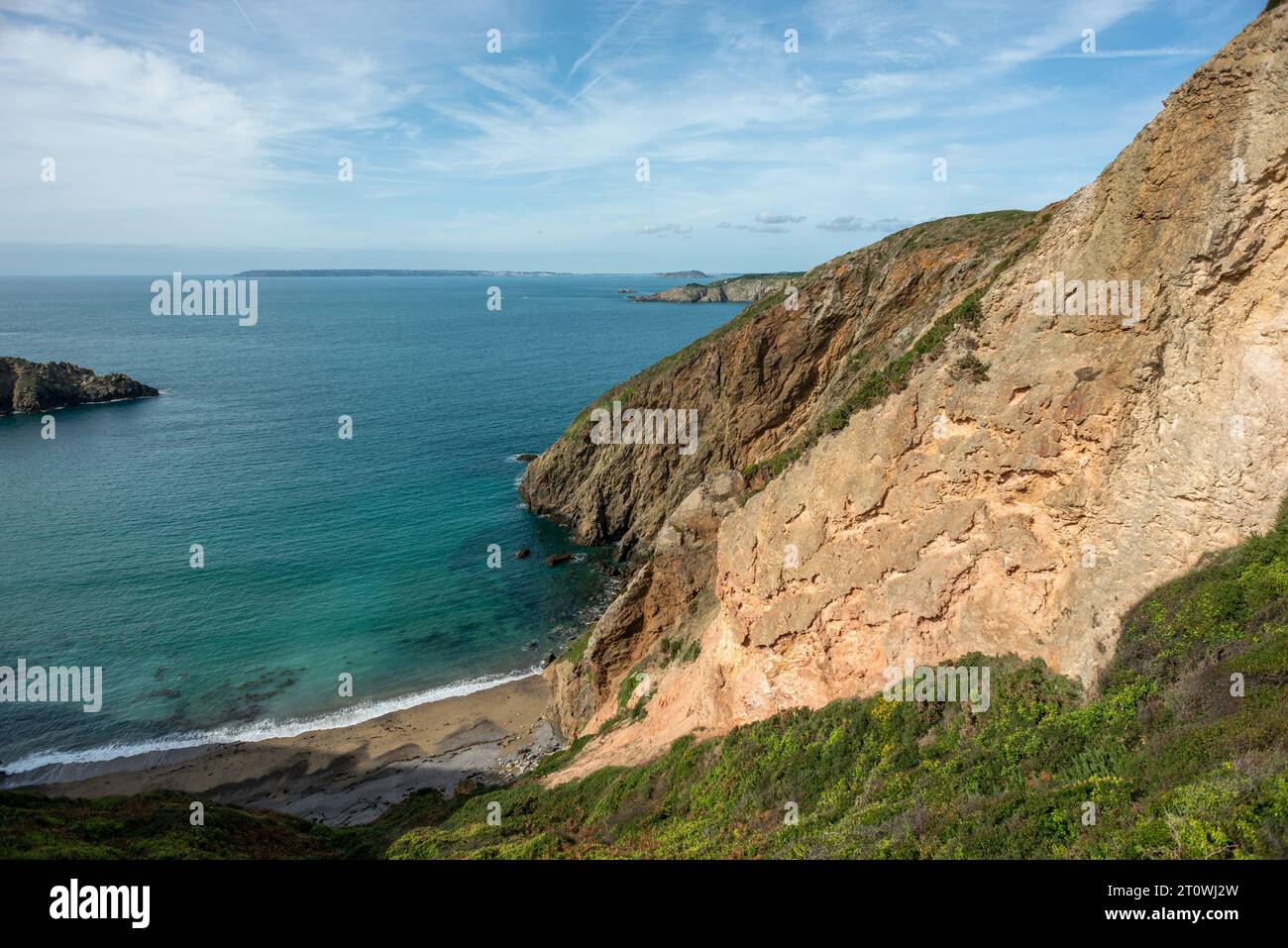 Guernsey, October 5th 2023: La Coupée bridge on Sark Stock Photo - Alamy