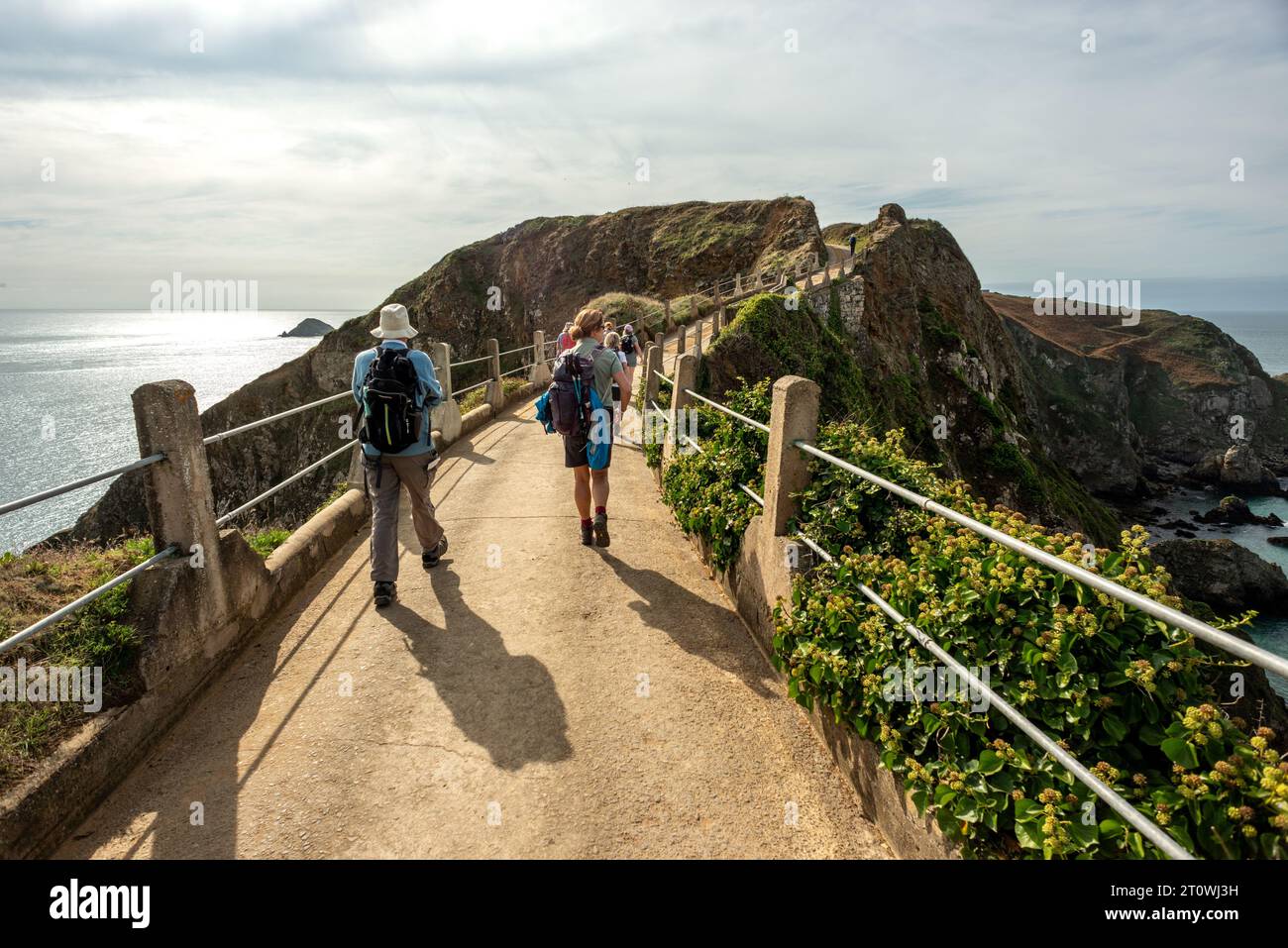 Guernsey, October 5th 2023: La Coupée bridge on Sark Stock Photo - Alamy