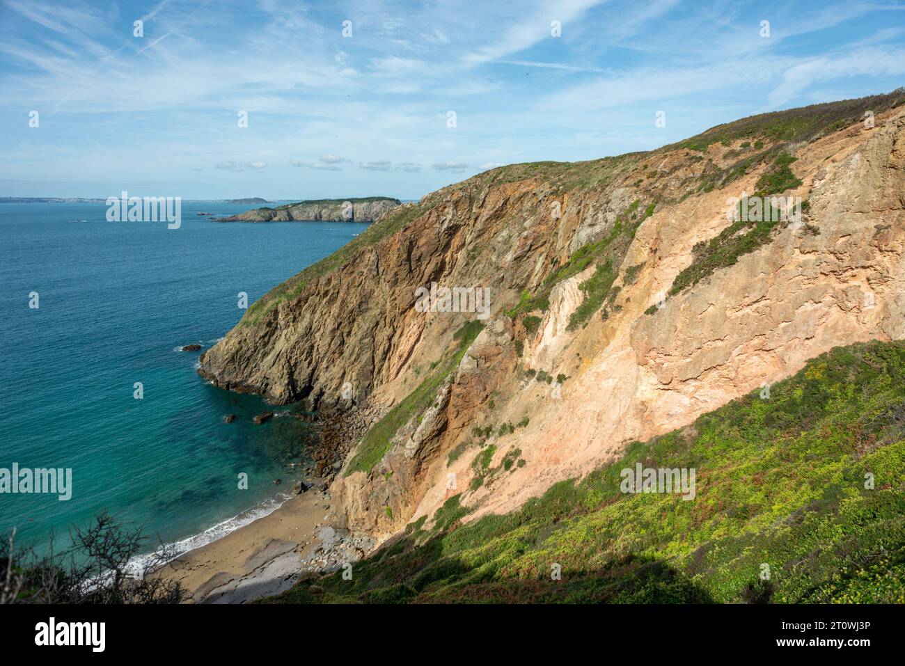 Guernsey, October 5th 2023: La Coupée bridge on Sark Stock Photo - Alamy