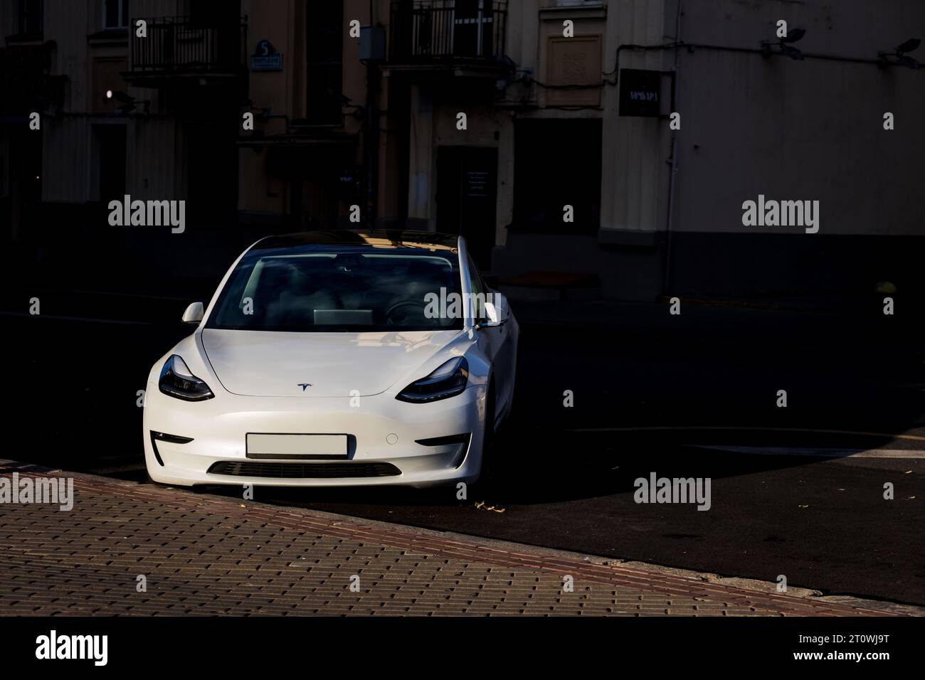 Front view tesla car driving hi-res stock photography and images - Alamy