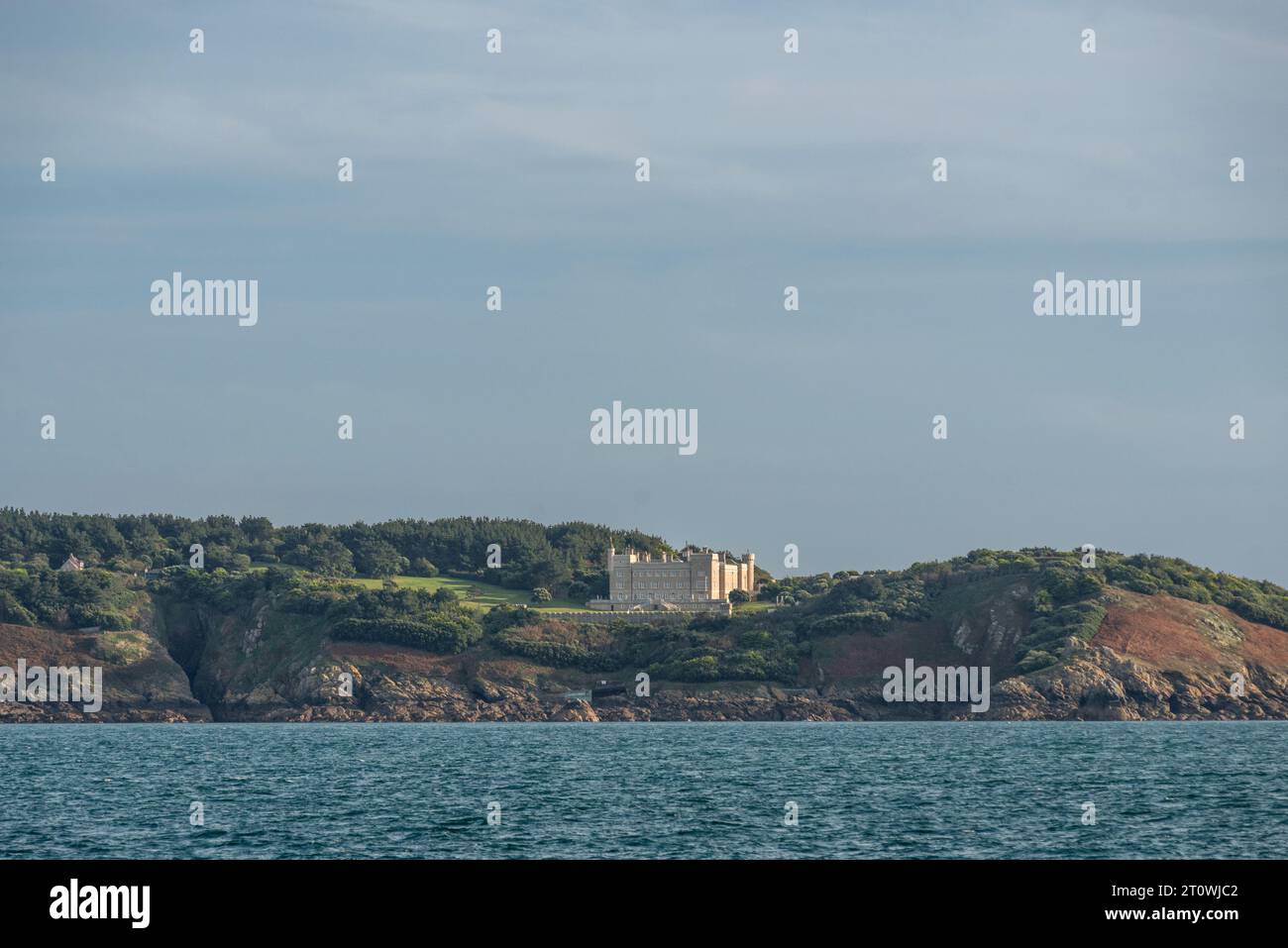 Guernsey, October 5th 2023: Brecqhou Island and Fort Brecqhou Stock ...