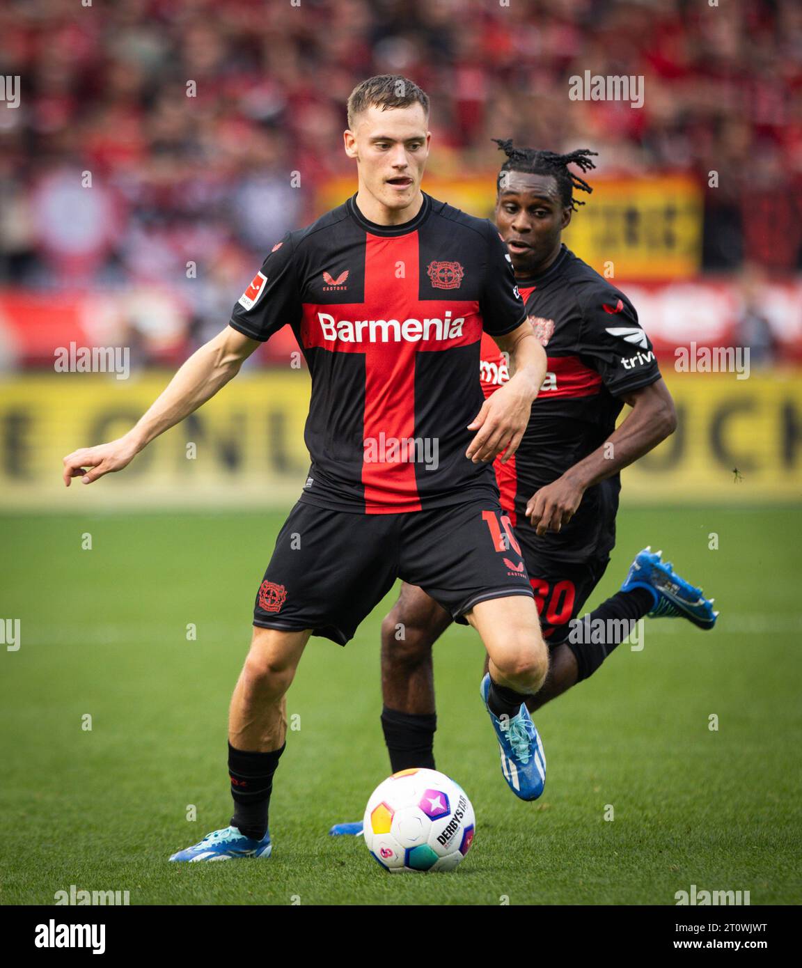Leverkusen, Germany. 08th Oct 2023. Florian Wirtz (Leverkusen), Jeremie ... Leverkusen, Germany. 08th Oct 2023. Florian Wirtz (Leverkusen), Jeremie ...
