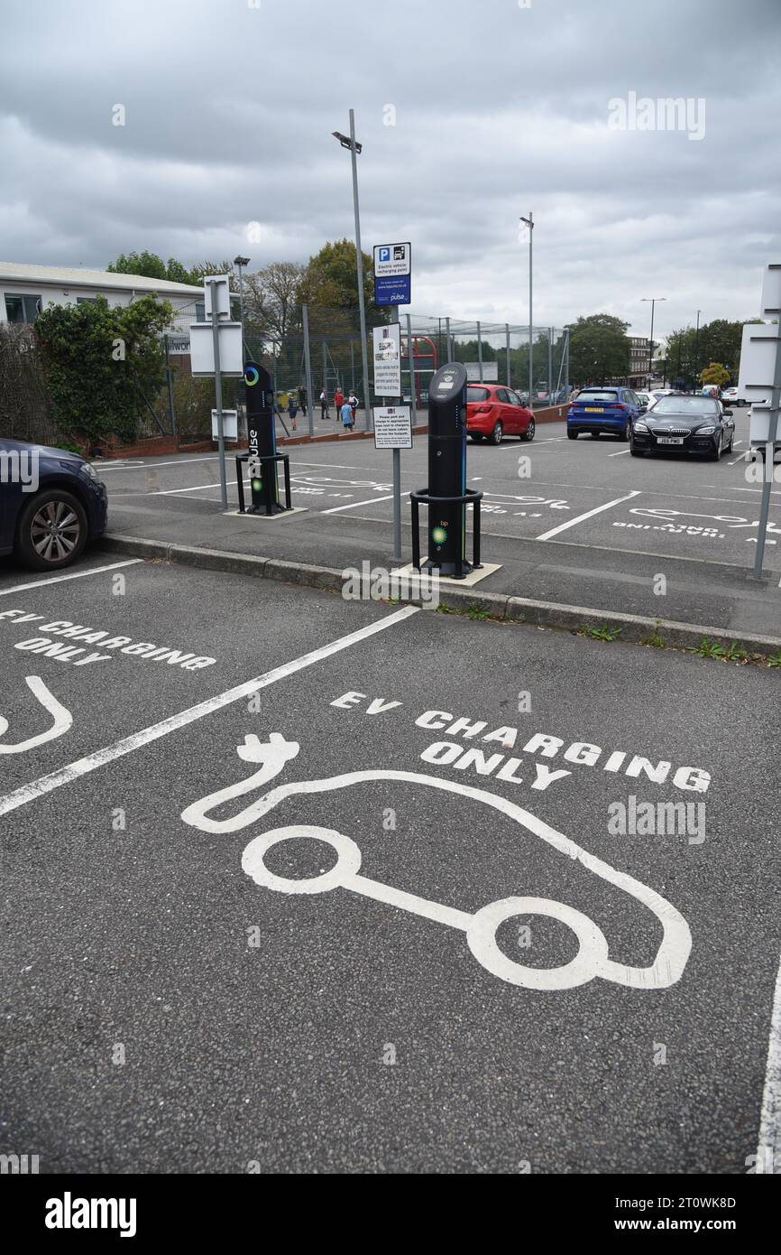 Electric Car Charging Point Stock Photo - Alamy