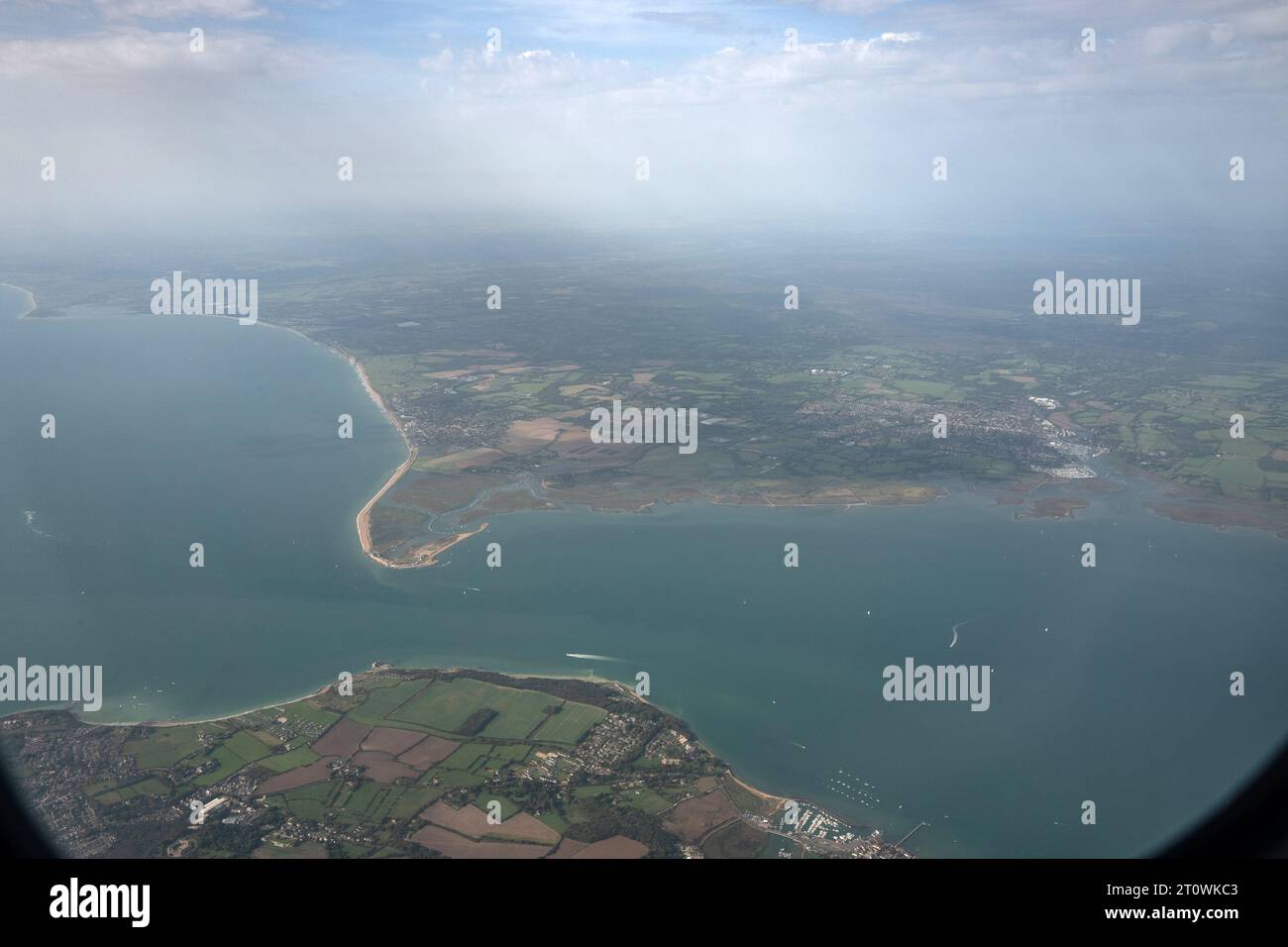 Southampton, October 7th 2023: Aerial view approaching Southampton ...