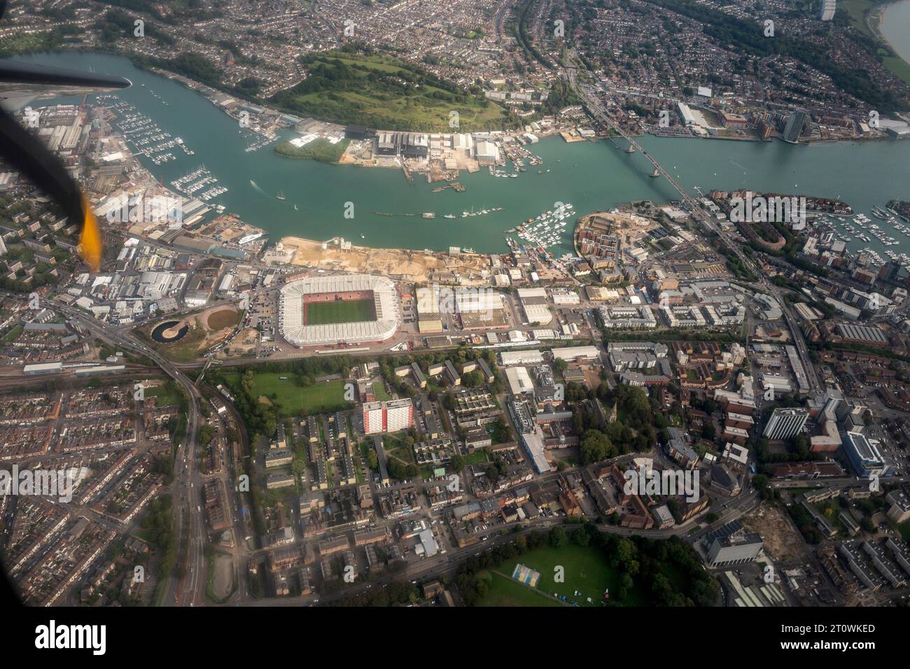 Southampton, September 30th 2023: Aerial view of the city of ...