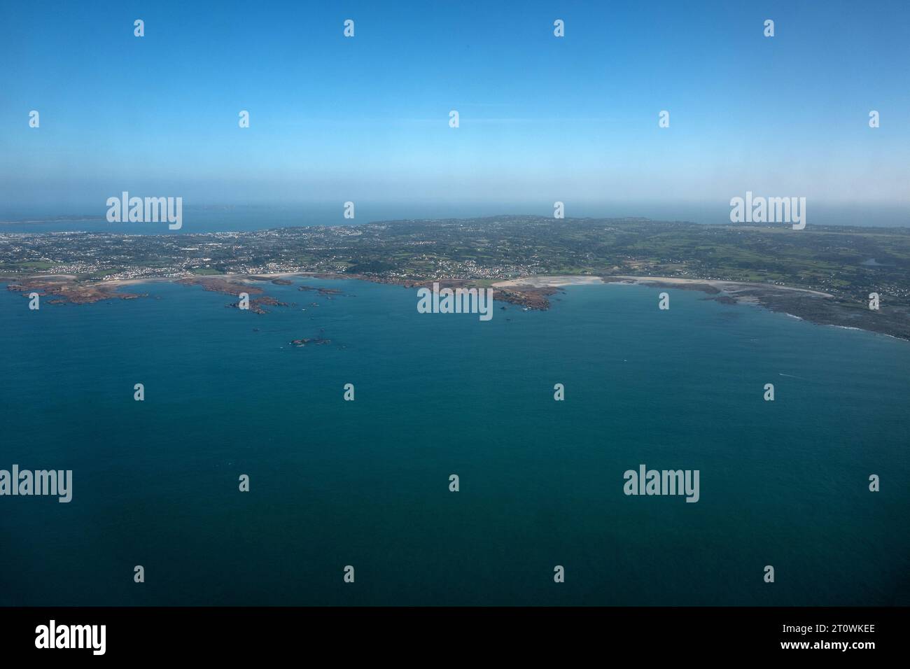 Guernsey, September 30th 2023: Aerial view of Guernsey from A Blue ...
