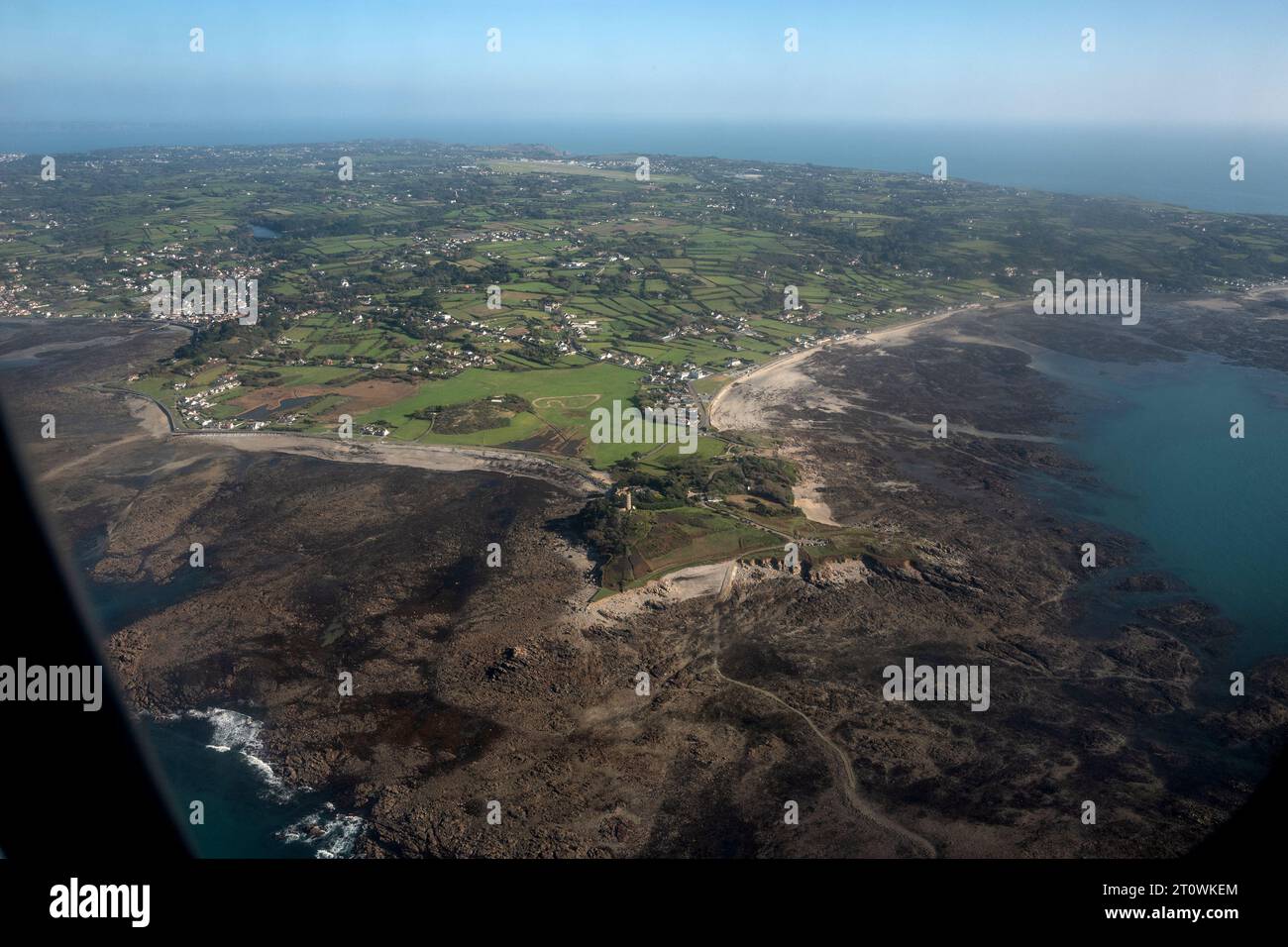 Guernsey, September 30th 2023: Aerial view of Guernsey from A Blue ...