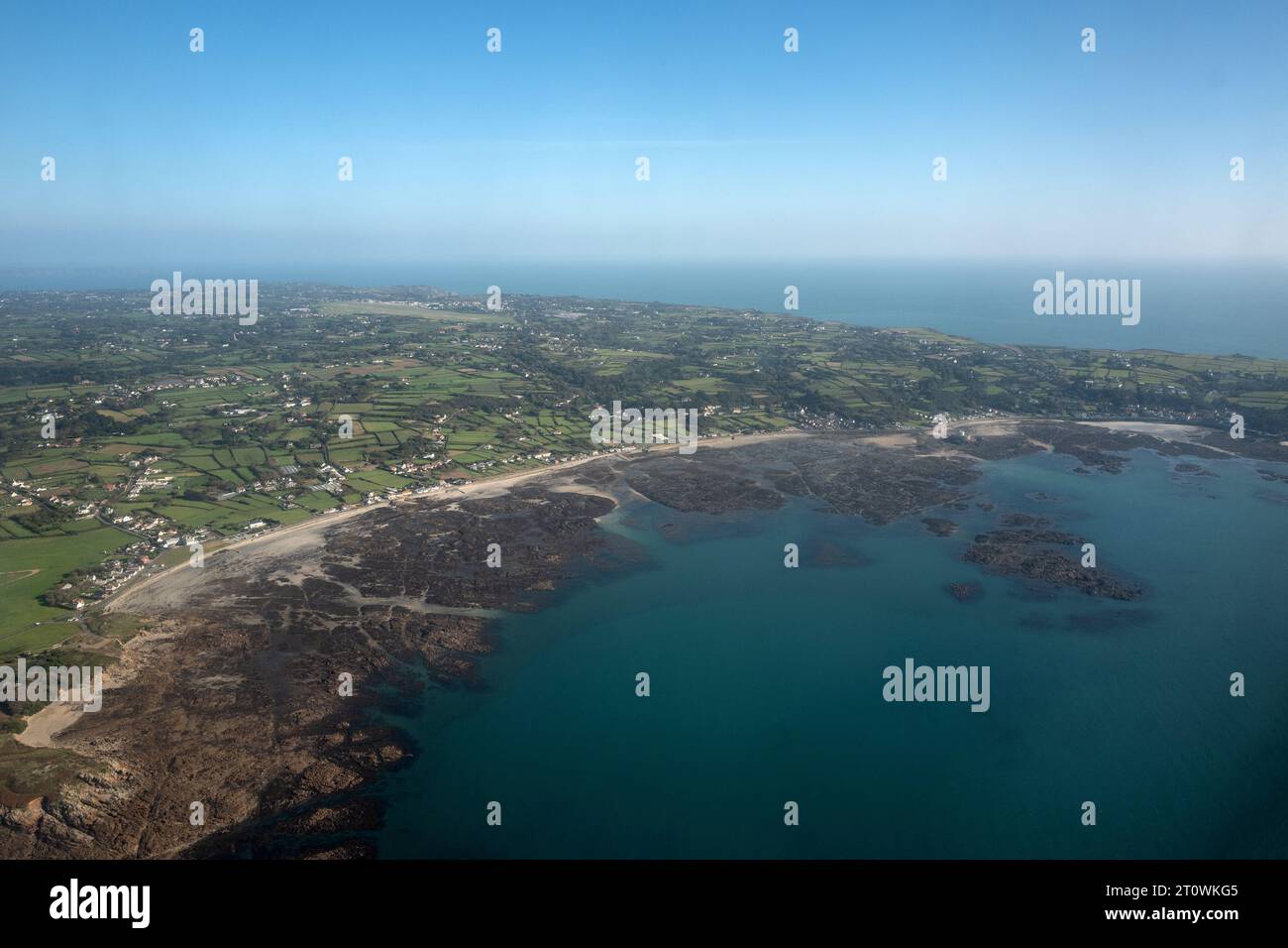 Guernsey, September 30th 2023: Aerial view of Guernsey from A Blue ...