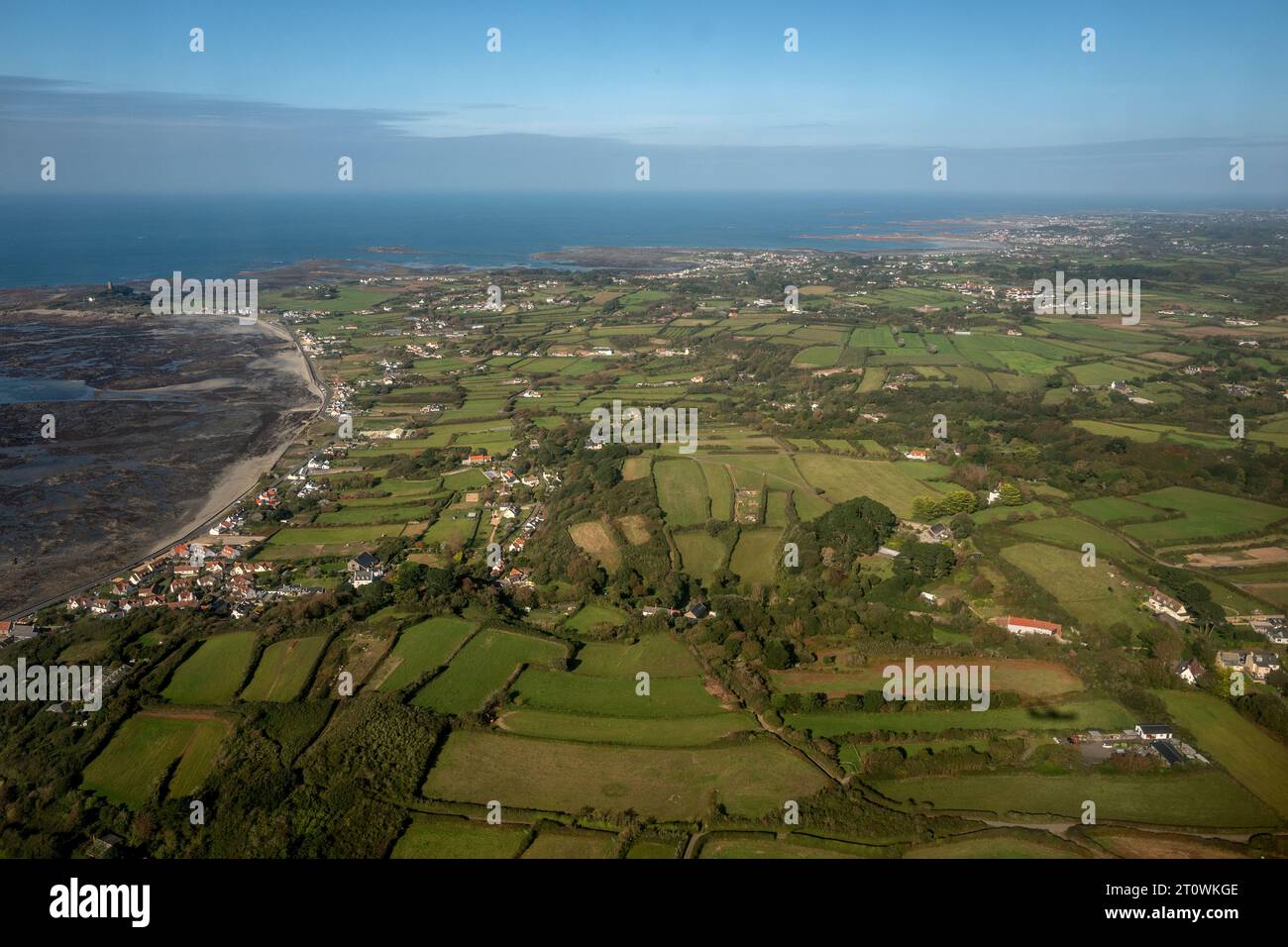 Guernsey, September 30th 2023: Aerial view of Guernsey from A Blue ...