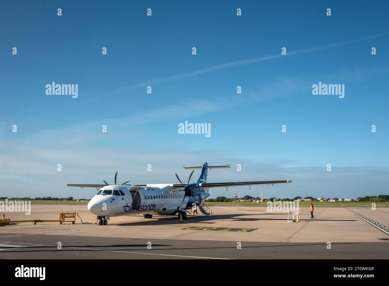 Guernsey, September 30th 2023: Blue Islands ATR turboprop aircraft at ...