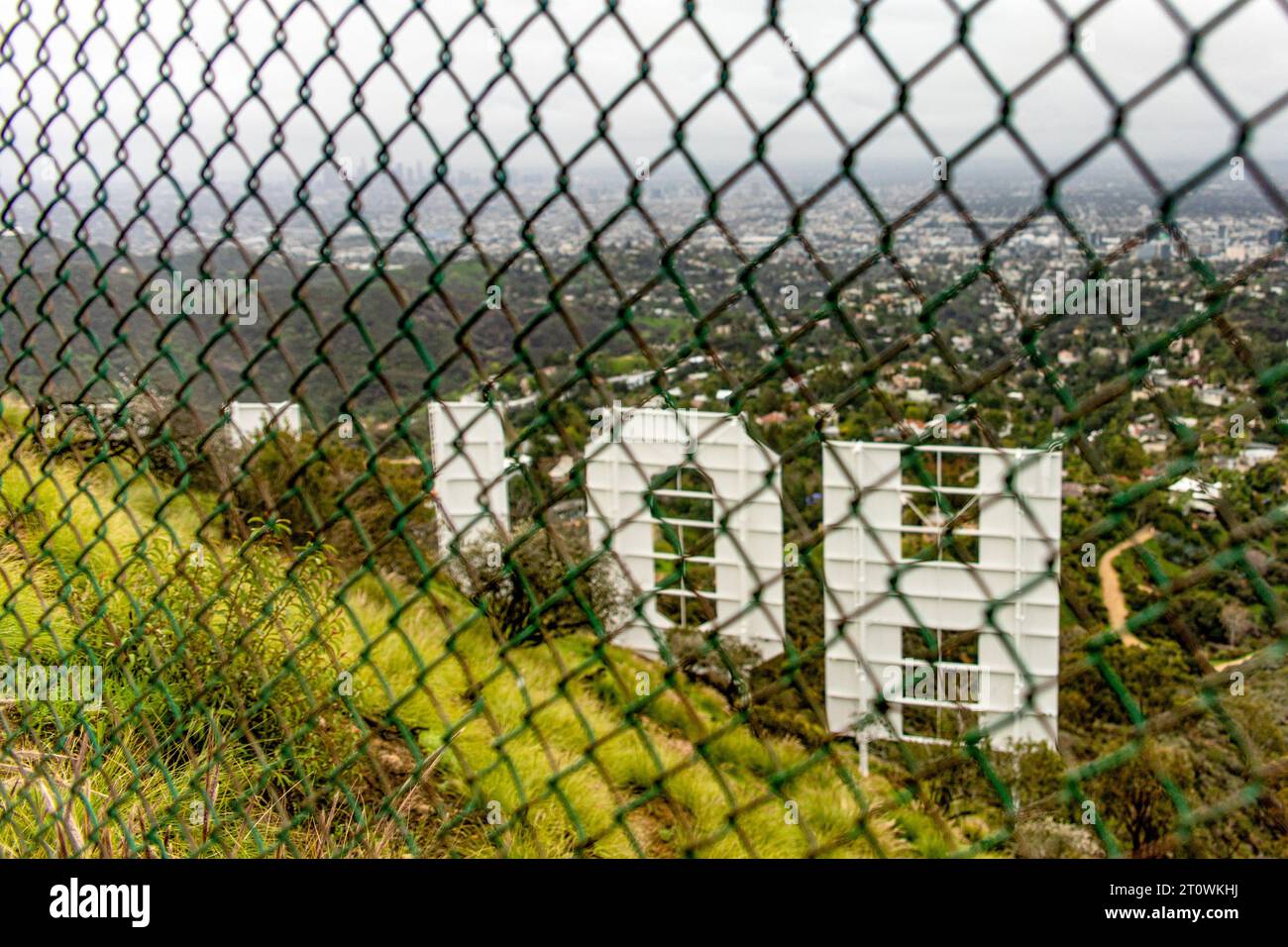 Great view of Los Angeles from the back of the Hollywood sign which is ...