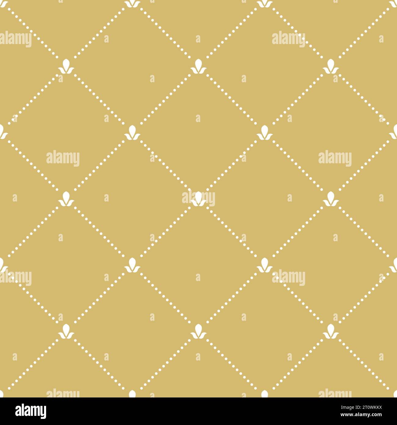 Geometric dotted vector golden and white pattern. Seamless abstract ...